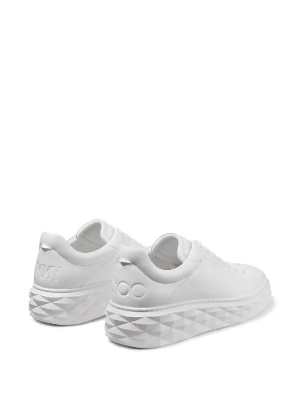 JIMMY CHOO Diamond Maxi Leather Sneakers - White
