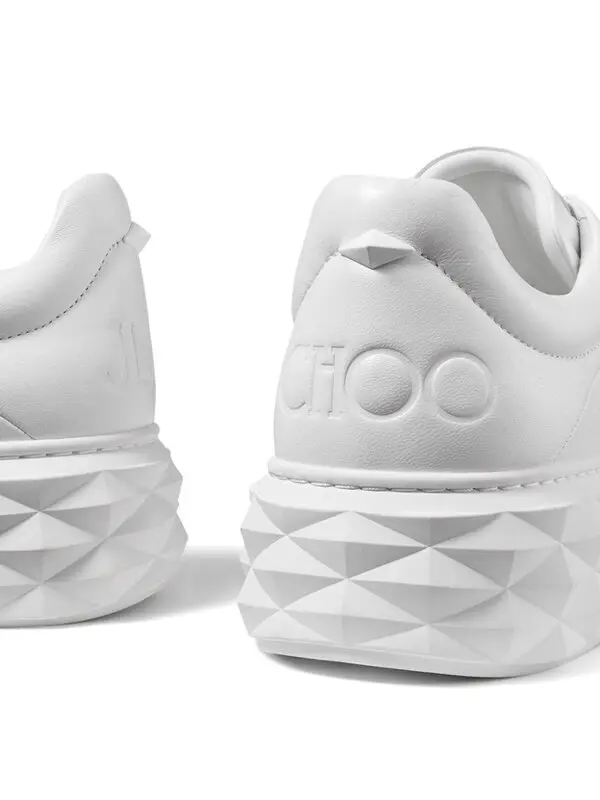 JIMMY CHOO Diamond Maxi Leather Sneakers - White