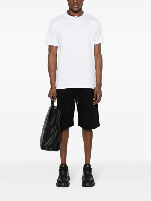 Off-White Logo-embroidered Cotton Shorts - Black
