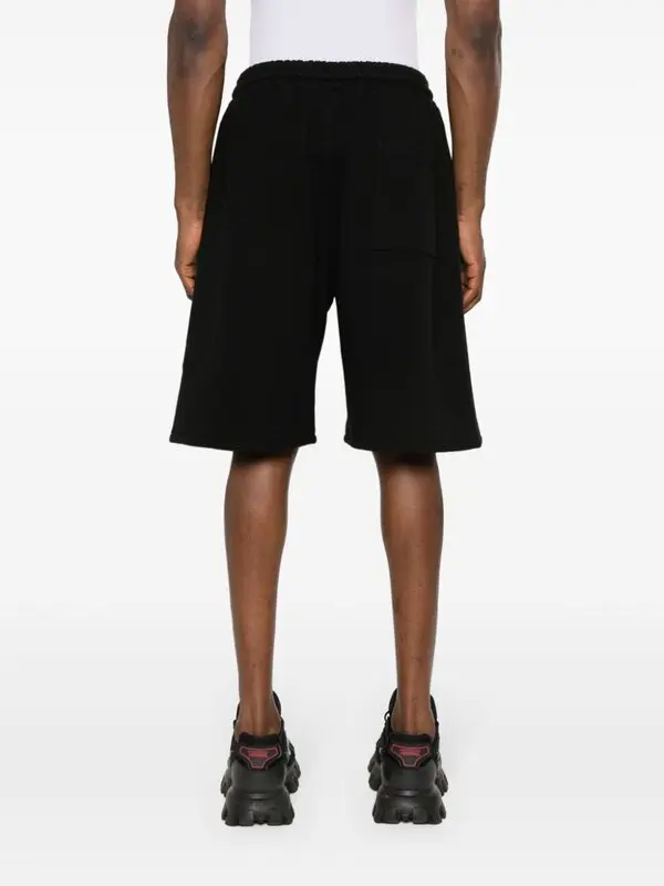 Off-White Logo-embroidered Cotton Shorts - Black