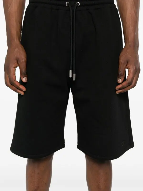 Off-White Logo-embroidered Cotton Shorts - Black