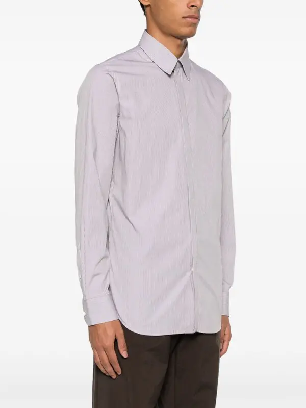 Fendi Pinstriped Cotton Shirt - Brown