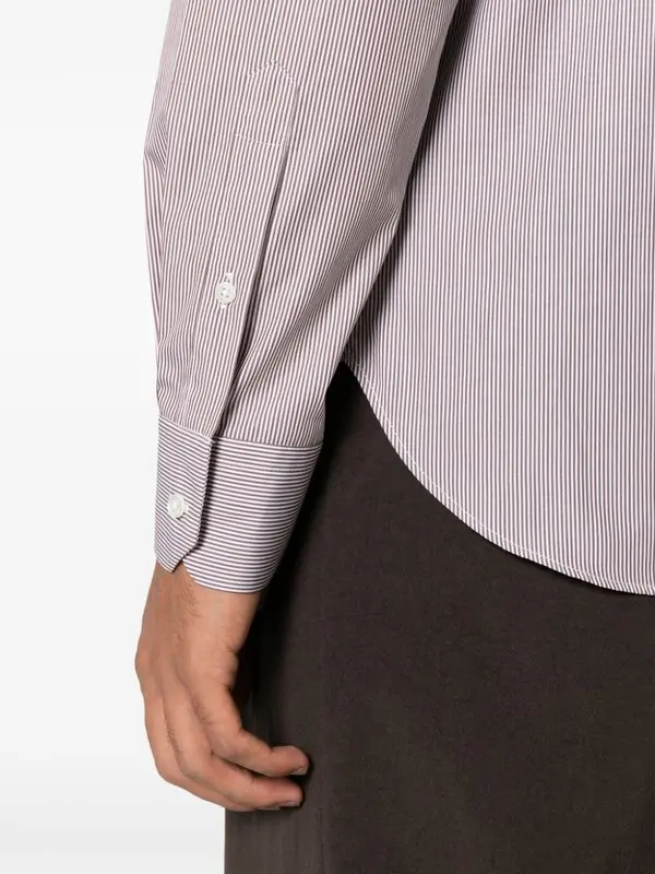 Fendi Pinstriped Cotton Shirt - Brown