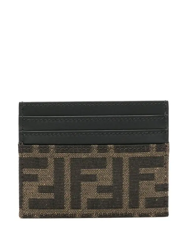 Fendi Ff-jacquard Leather Card Holder