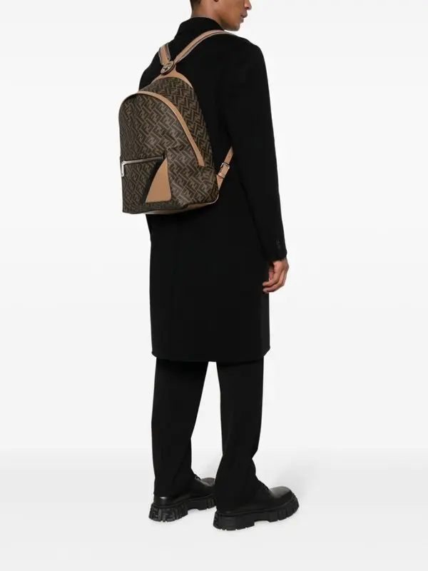 Fendi Ff-print Diagonal Backpack