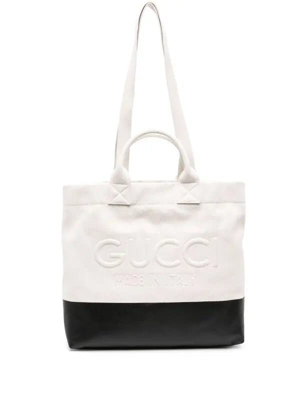 Gucci Logo-embossed Canvas Tote Bag