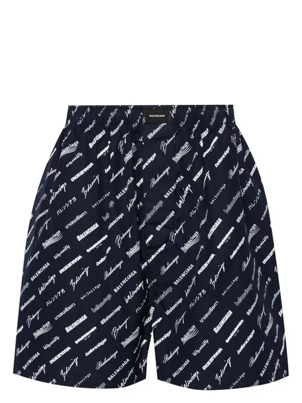 Balenciaga Logo-print Cotton Shorts