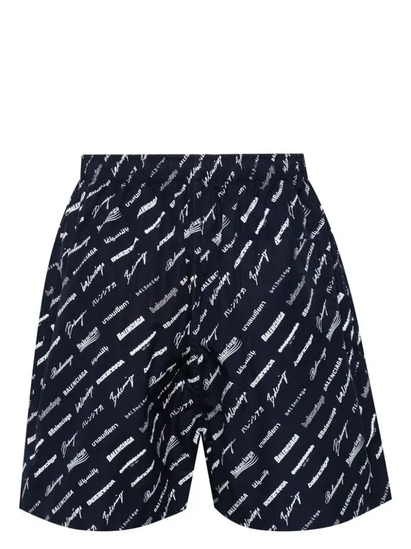 Balenciaga Logo-print Cotton Shorts