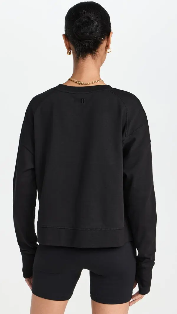 Sweaty Betty After Class Crop Sweatshirt - Black