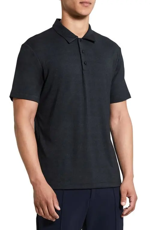 Theory Bron Anemone Modal Blend Jersey Polo - Black Multi