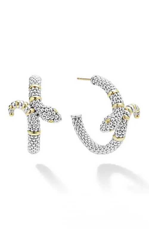 Lagos Rare Wonders Serpent Hoop Earrings - Silver