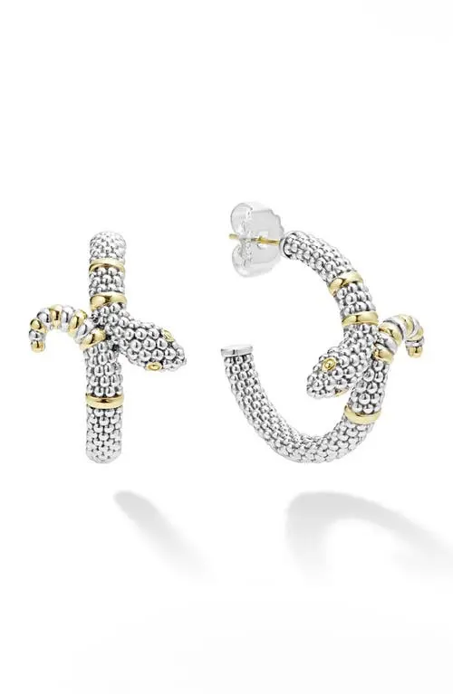 Lagos Rare Wonders Serpent Hoop Earrings - Silver