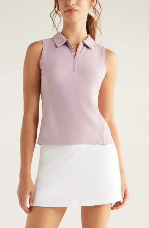 Zella Replay Half Zip Polo Tank - Purple Dawn