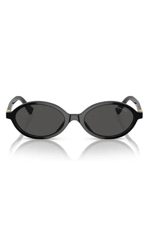 Miu Miu 50mm Oval Sunglasses - Black/dark Grey