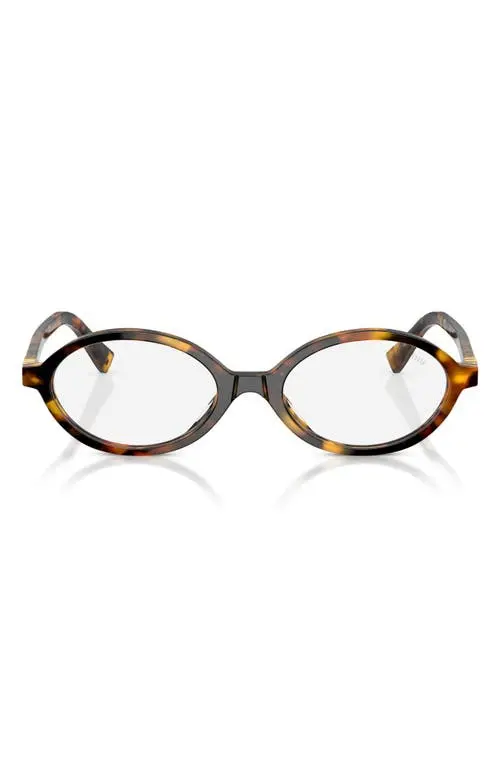 Miu Miu 50mm Oval Sunglasses - Honey Havana