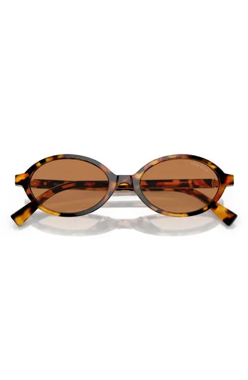 Miu Miu 50mm Oval Sunglasses - Lite Havana