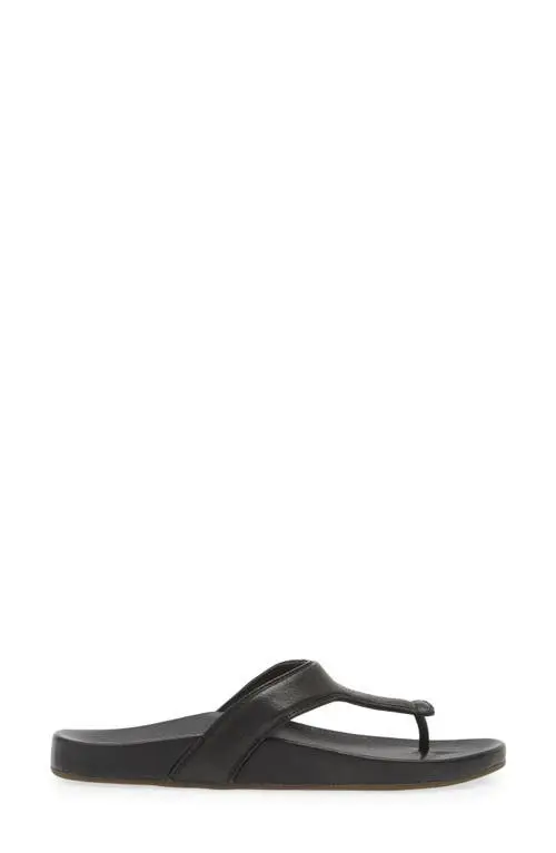 Olukai Kipea Lipi Thong Sandal - Black/black