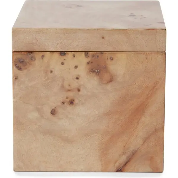 KASSATEX Mesa Burl Wood Cotton Ball Jar - Burled Wood