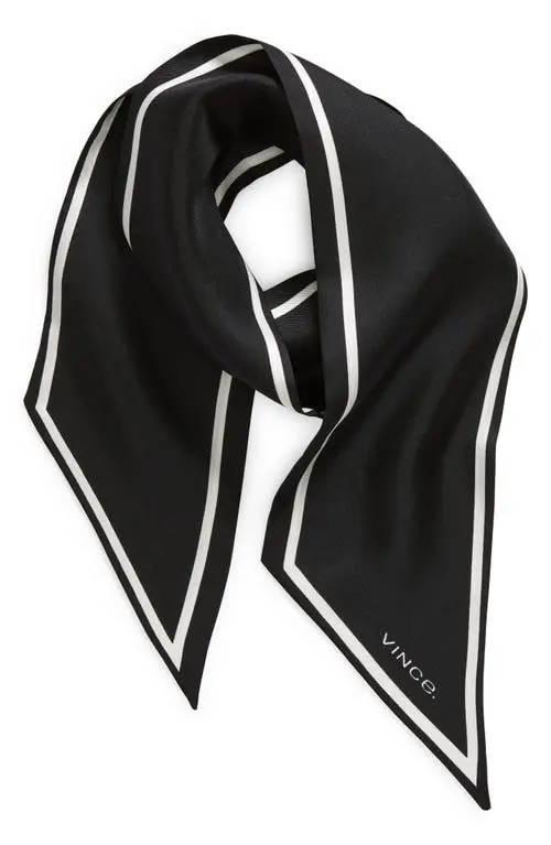 Vince Stripe Silk Scarf - 001blk