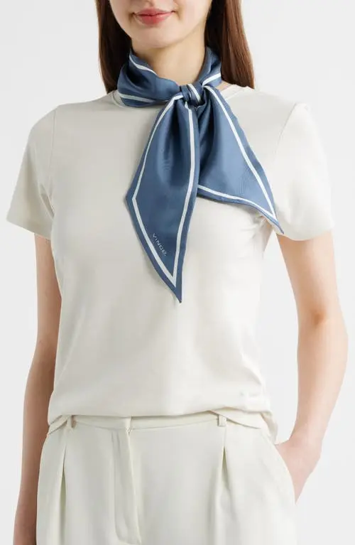Vince Stripe Silk Scarf - Azul