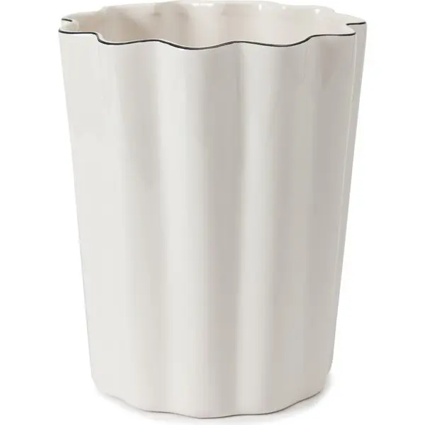 KASSATEX Le Marais Porcelain Wastebasket - White/black