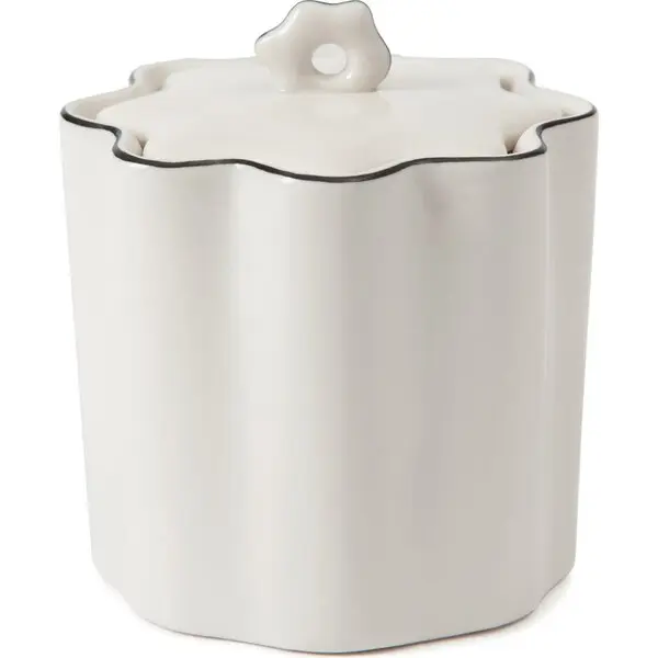 KASSATEX Le Marais Porcelain Cotton Ball Jar - White/black