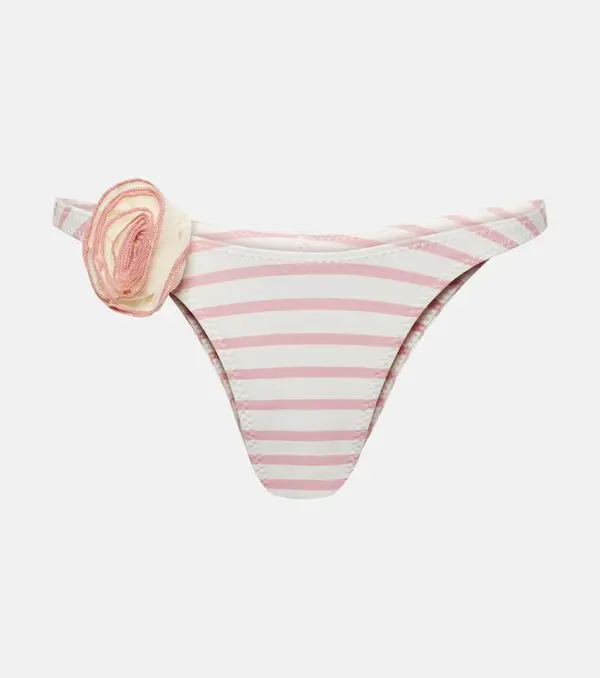SAME Rose 90s Floral-appliqué Bikini Bottom - Pink