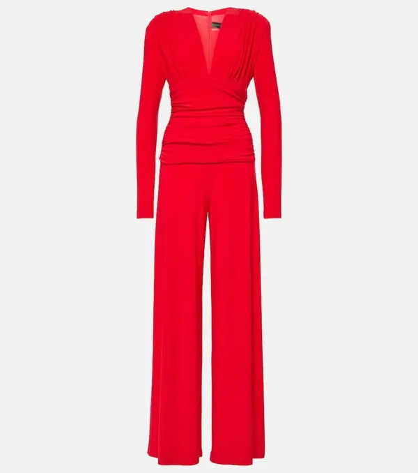 Norma Kamali Draped Wide-leg Jumpsuit - Red