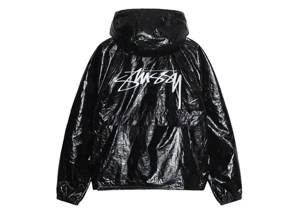 StÜssy Beach Shell Coated Ripstop Jacket - Black