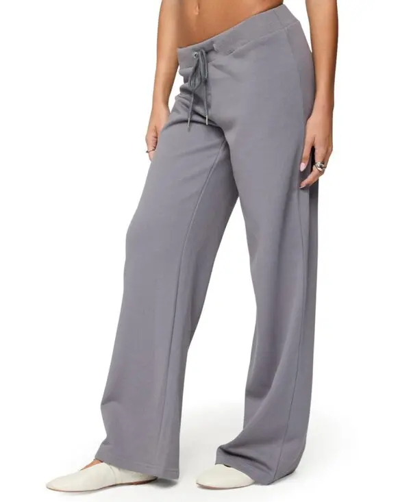 EDIKTED Quinn Straight Leg Sweatpants - Gray