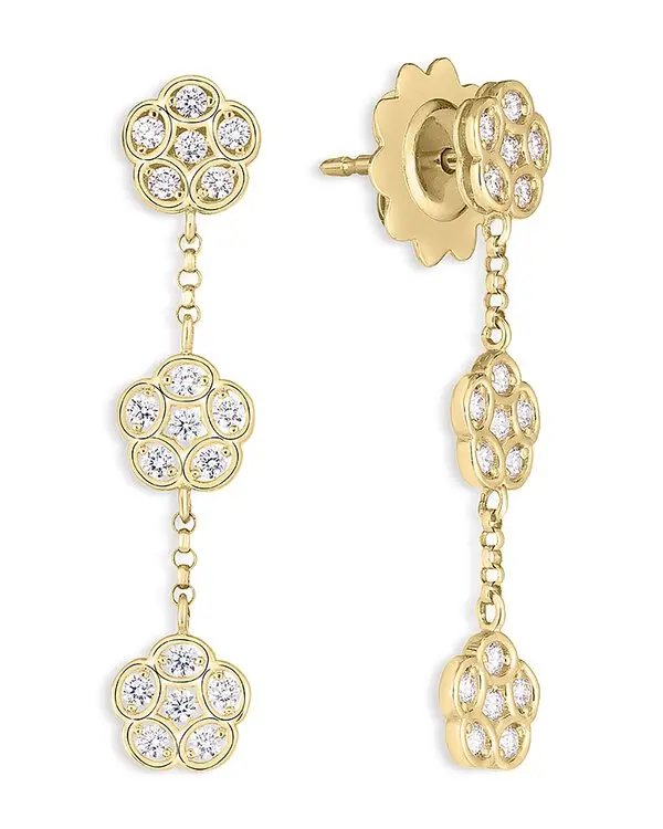 Roberto Coin 18k Yellow Daisy Chain Drop Earrings - Gold