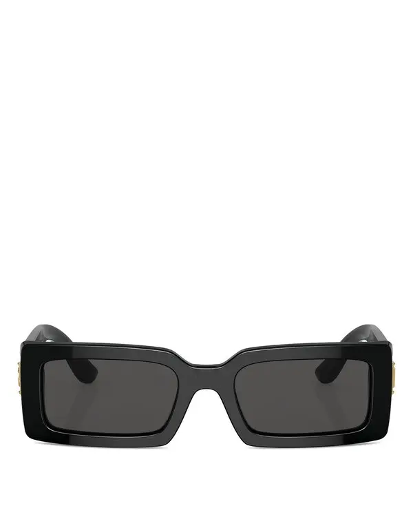 Dolce & Gabbana 53mm Rectangular Sunglasses - Black/gray Solid