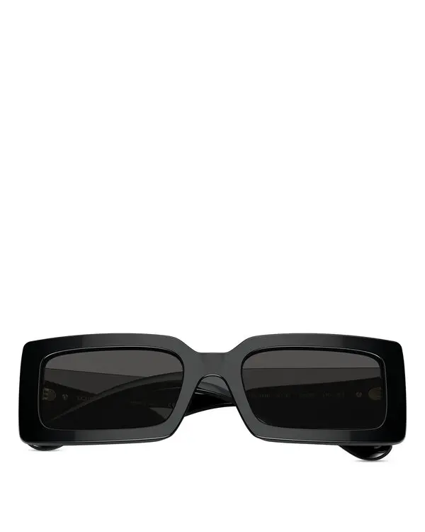 Dolce & Gabbana 53mm Rectangular Sunglasses - Black/gray Solid