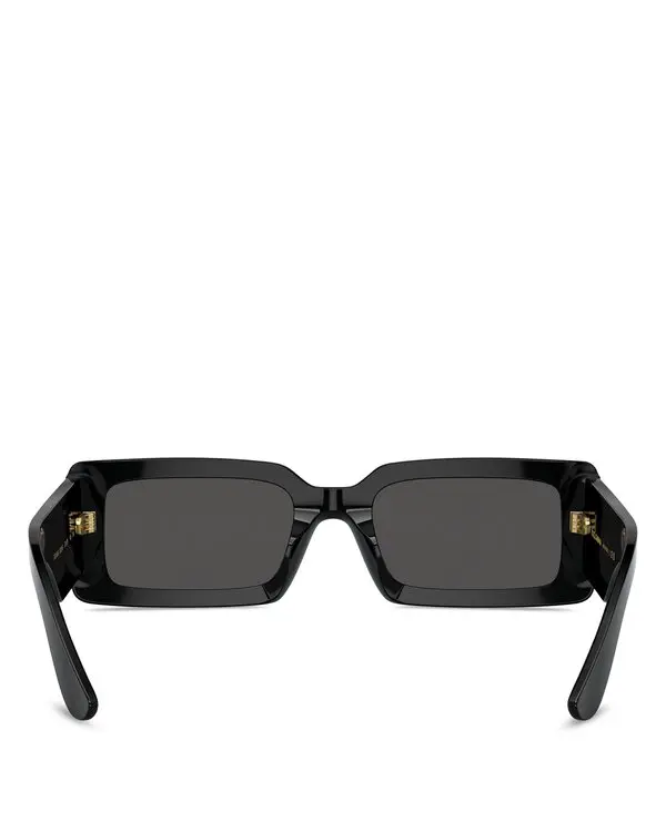 Dolce & Gabbana 53mm Rectangular Sunglasses - Black/gray Solid
