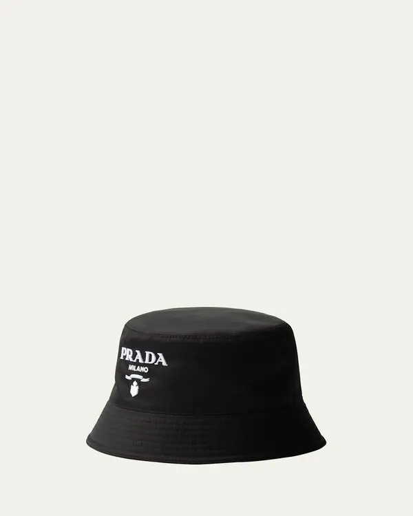 Prada Embroidered Logo Bucket Hat - Nerobianco