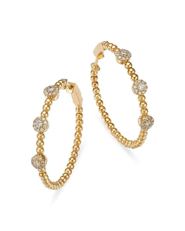 Bloomingdale'S 14k Yellow Diamond Hoop Earrings - Gold
