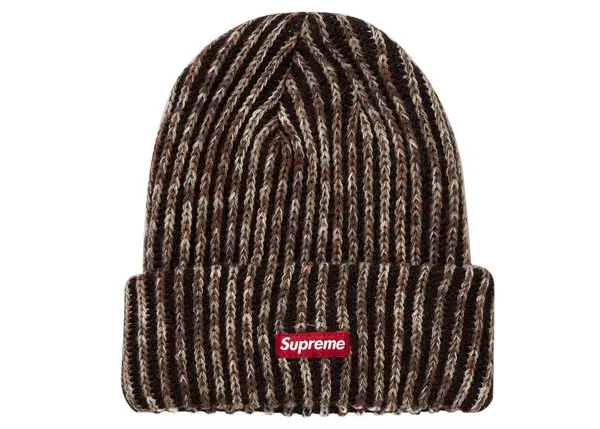 Supreme Rainbow Knit Loose Gauge Beanie - Dark Brown