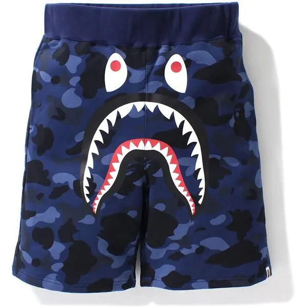 BAPE Camo Shark Sweat Shorts - Navy Blue