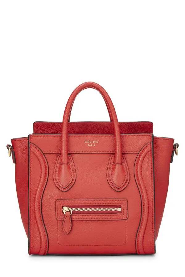 Celine Leather Luggage - Red