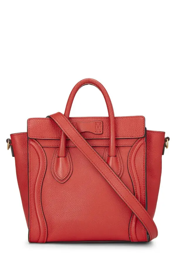 Celine Leather Luggage - Red