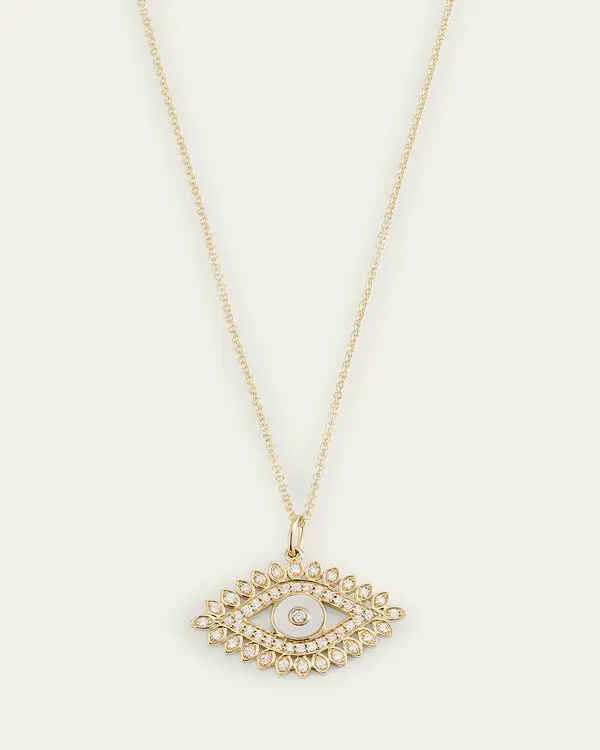 SYDNEY EVAN 14k Yellow Evil Eye Charm Necklace - Gold