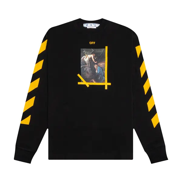 Off-White Diagonal Arrow Caravaggio Skate Long-sleeve Tee /white - Black