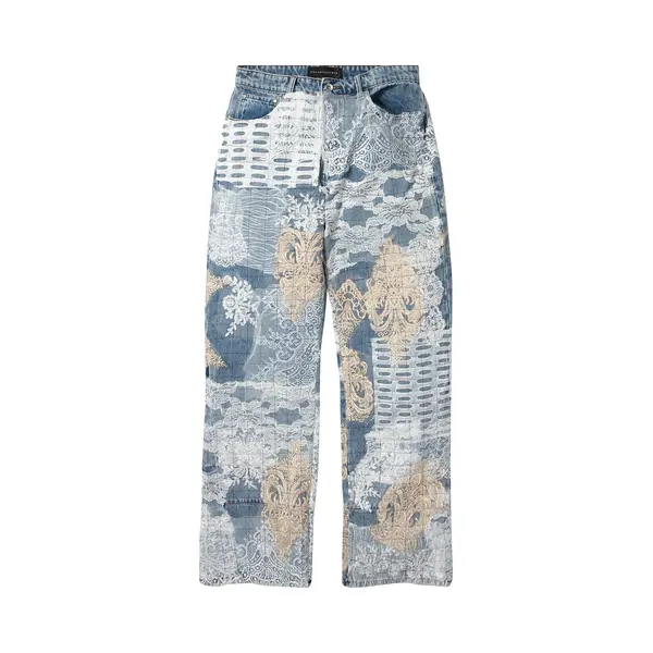 WHO DECIDES WAR Grid Lace Denim