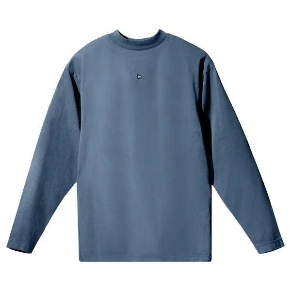 Yeezy Engineered Balenciaga Logo Long-sleeve Tee 'dark - Blue
