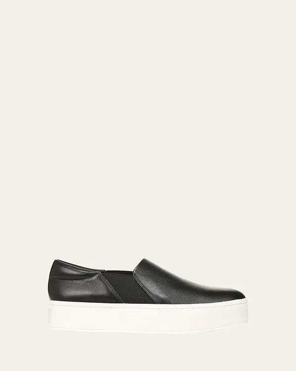 Vince Warren Leather Slip-on Sneakers