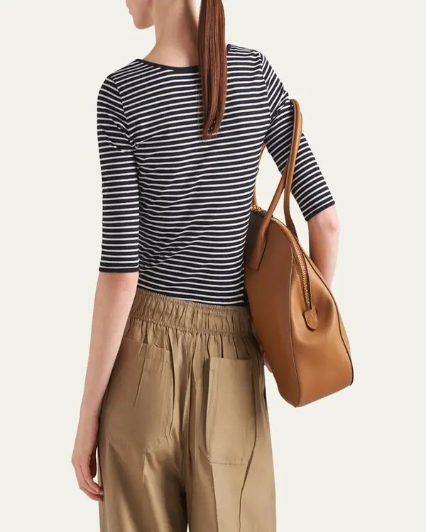 Prada Striped Jersey Top