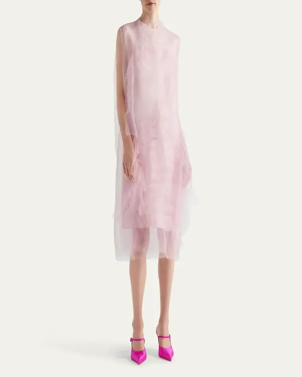 Prada Sleeveless Technical Voile Dress