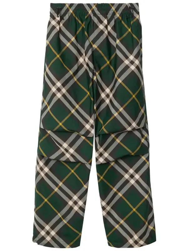 Burberry Check Pants - Green