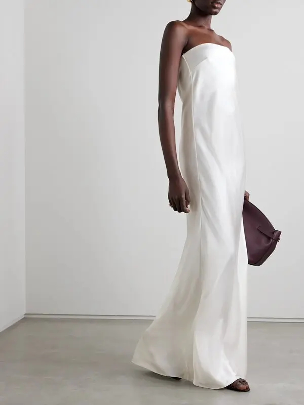 linea silk dress Salon 1884 Net Sustain Linea Silk Gown - Cream - 70% Off