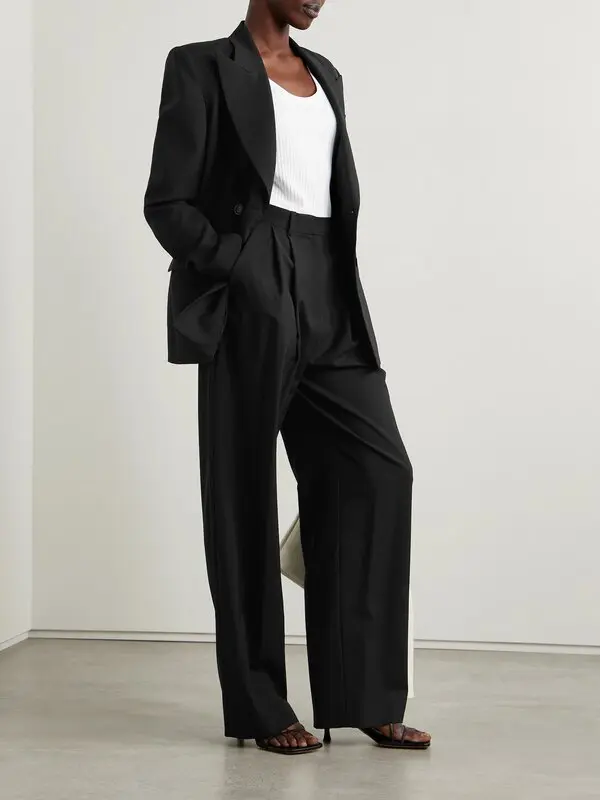SALON 1884 Salon'name': + Net Sustain Cecily Pleated Wool Wide-leg Pants